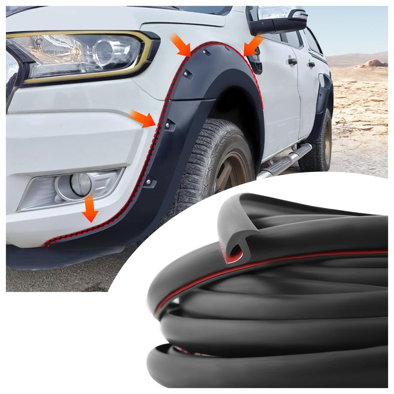 33FT Mudguard Flares Rubber Edge Trim,EPDM Rubber Seal Strip with Self ...
