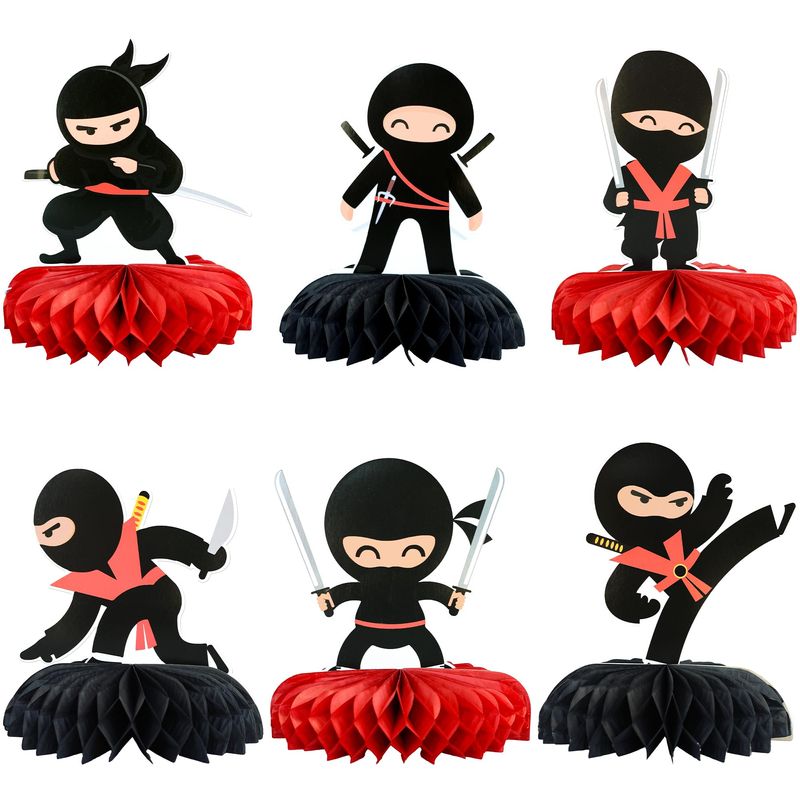 Gyufise 6Pcs Ninja Party Honeycomb Table Centerpiece Double Sided ...