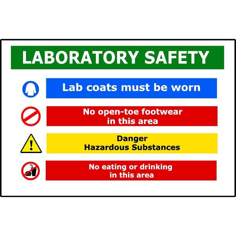 Laboratory Safety Sign | 20cm x 15cm | Multi - Vinyl Sign for Research ...