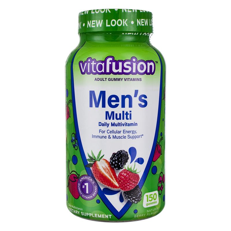 Vitafusion Men's Complete Multivitamin Gummies, Natural Berry, 150 Ct ...