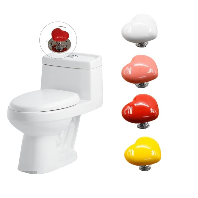 UtySty 4 Pack Toilet Push Button Pusher Heart Shape Adhesive Press ...