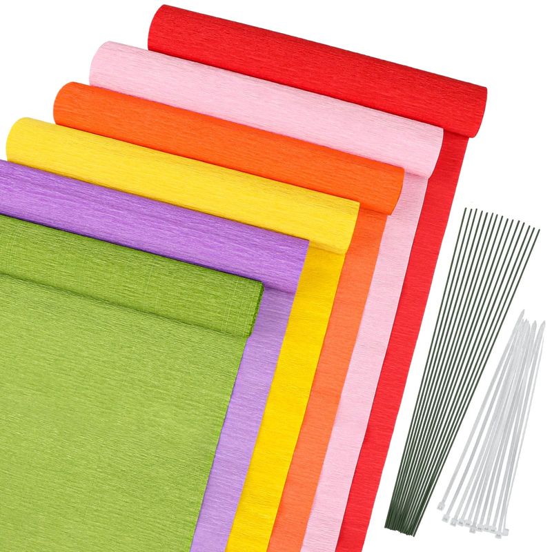 Crepe Paper Flowers, MicButty 42 Pieces Paper Flower Kit Crepe Paper ...