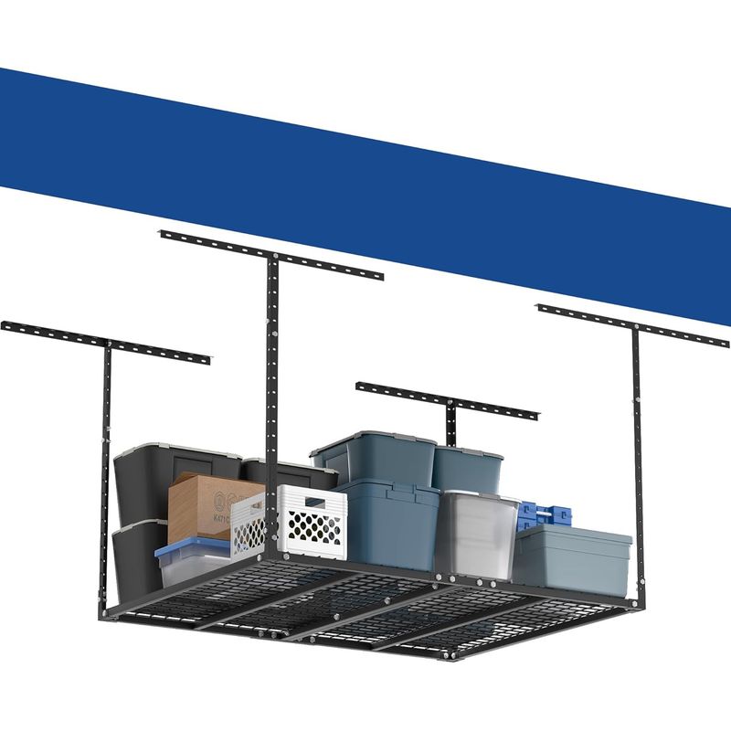 3X4Ft Overhead Garage Storage Rack, Heavy Duty Metal Garage Ceiling ...