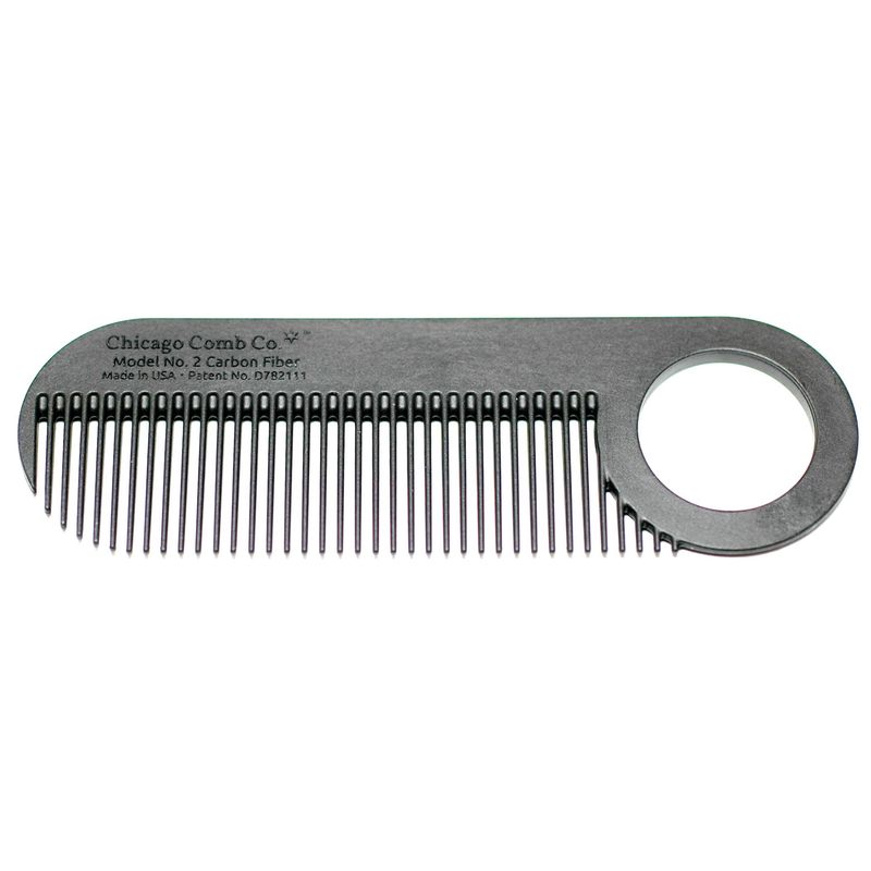 Chicago Comb Model 2 Carbon Fibre, Made in USA, Anti-static, 10 cm (4 ...