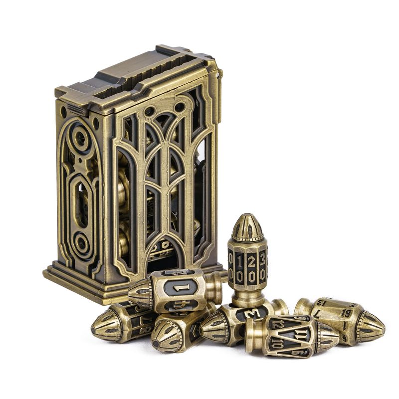 UDIXI Metal DND Bullet Dice Set with Magazine Container, 7-Die ...