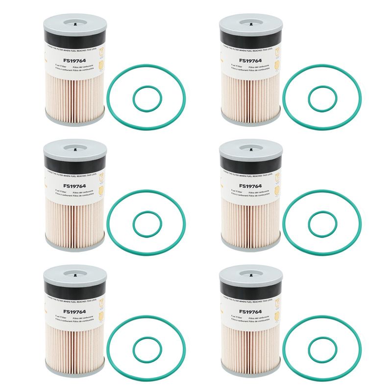 6 Pack Fuel Filter Water Separator FS19764 FS 19764 Fit for Fleetguard ...