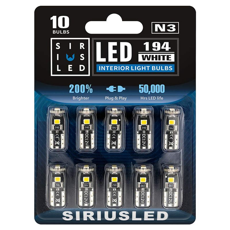 SIR IUS LED 194 LED Bulbs Extremely Super Bright 3030 Chipset for Car ...