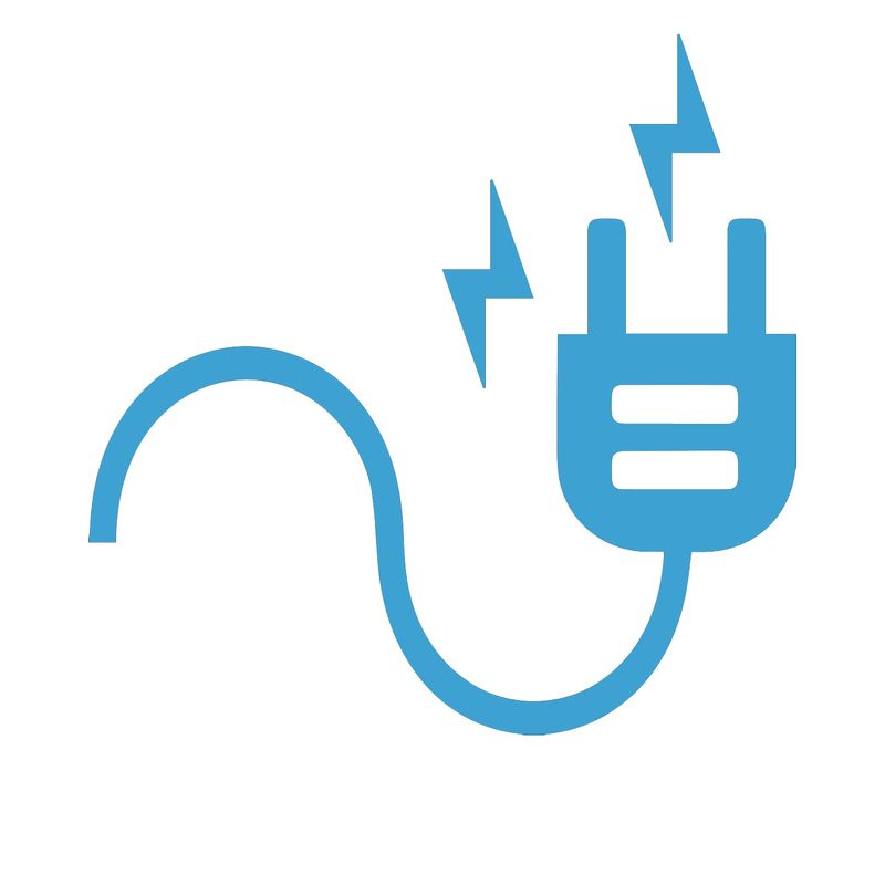 Decal Stickers of Electrical Plug (Azure Blue) (Set of 2) Premium ...