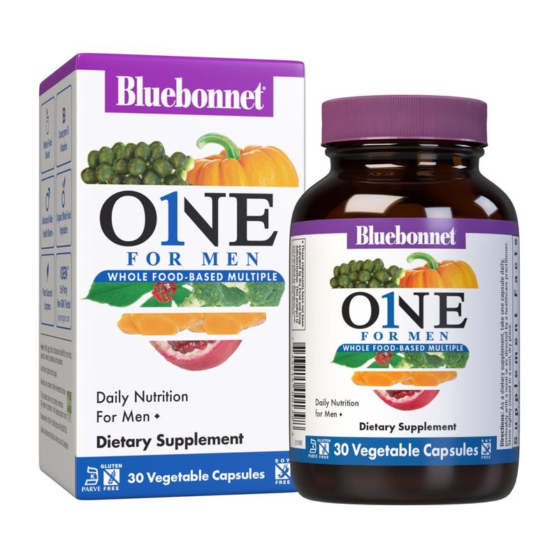 Bluebonnet Nutrition One for Men Whole Food-Based Multiple, Daily ...