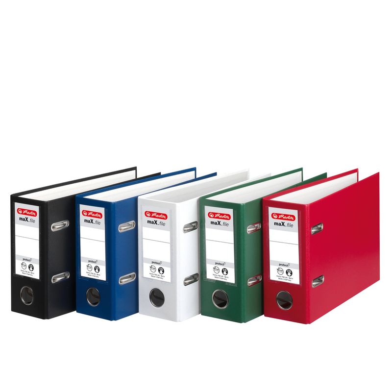 Herlitz max.file Protect A5 , 8cm Oblong Lever Arch File - Assorted ...
