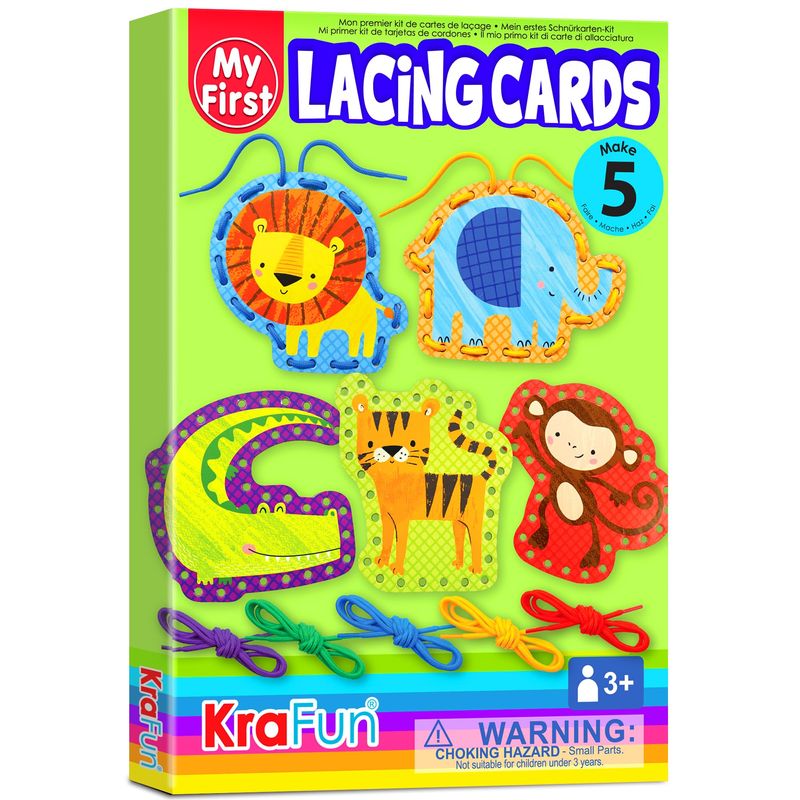 KRAFUN Beginner Preschool Lacing Card Kit for Kids Arts & Crafts, 5 ...