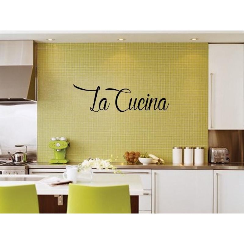 LA CUCINA THE KITCHEN ITALIAN WORDS DECAL STICKER VINYL WALL LETTERING ...