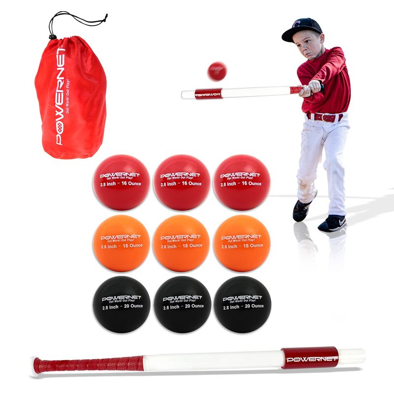 PowerNet Sweet Spot Training Bat + Baseball 2.8" Progressive Weighted ...