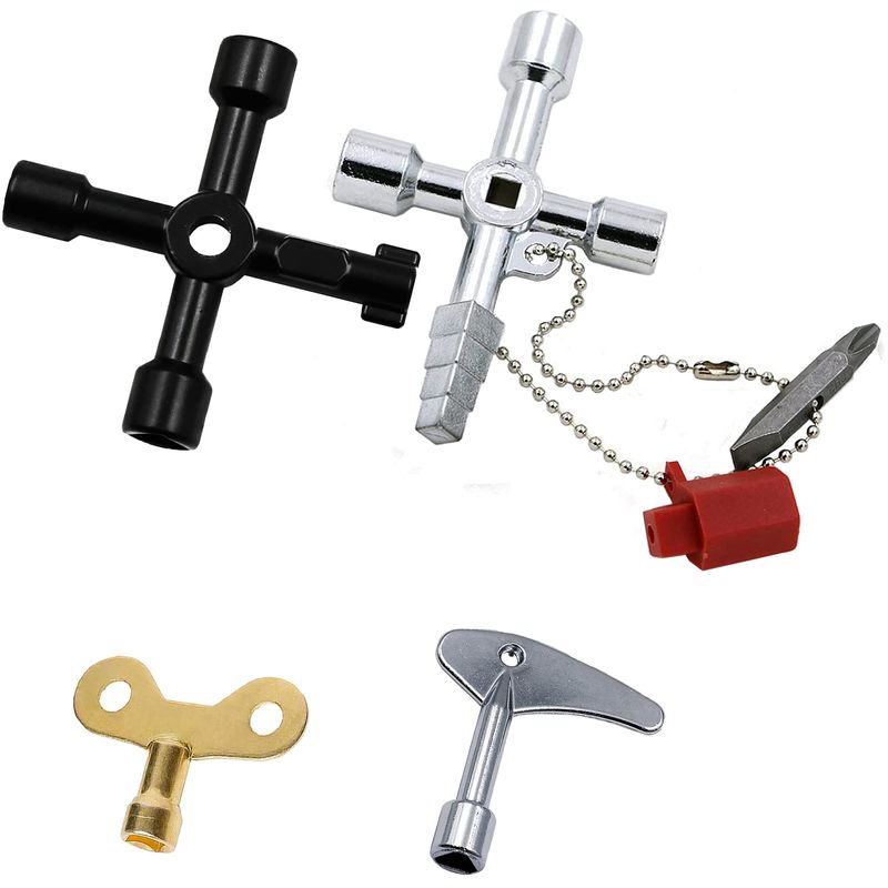 4 Pcs Utility Key Kit, Workshop Assortment Radiator Meter Box Keys, 4/7 ...