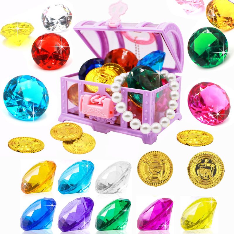 NHBTYKL Diving Gem Pool Toys Colourful Big Diamonds and Gold Coins with ...