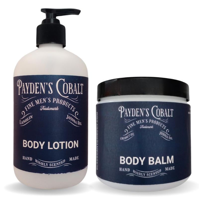 Payden's Cobalt Rust For Men Scented Body Lotion and Body Balm Set, 12 ...