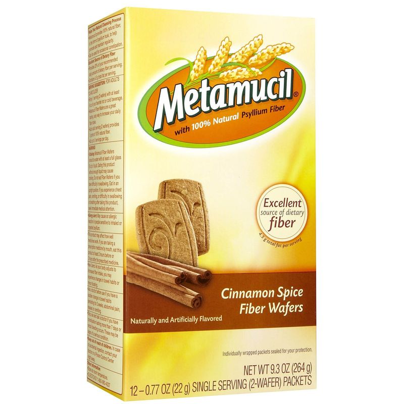Metamucil Fiber Laxative/Fiber Supplement Fiber Wafers, Cinnamon Spice ...