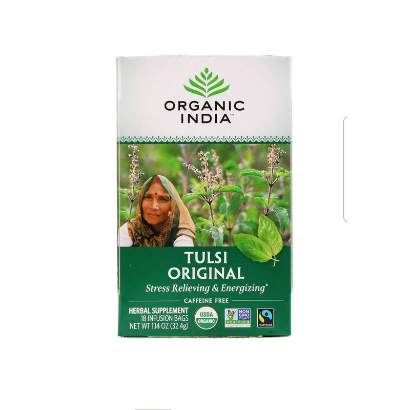 Organic India Tulsi Holy Basil Original Herbal Supplement - 18 ct ...