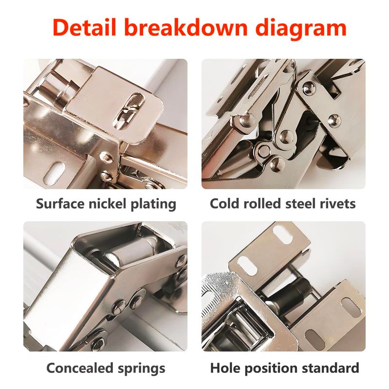 Qrity Cupboard Hinges - 2 Pack, 90 Degree Flap Hinges for Cabinet, RV ...