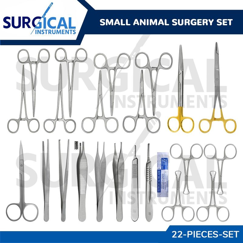 22 Pcs Small Animal Surgery Set German Grade Surgical Veterinary ...