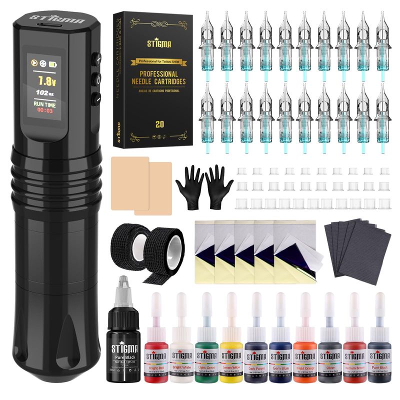 STIGMA Wireless Rotary Tattoo Pen Machine - 1800 mAh Battery with ...