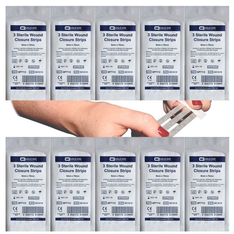 Sterile Deep Wound Closure Strips 6mm Thick First Aid Adhesive Stitches ...