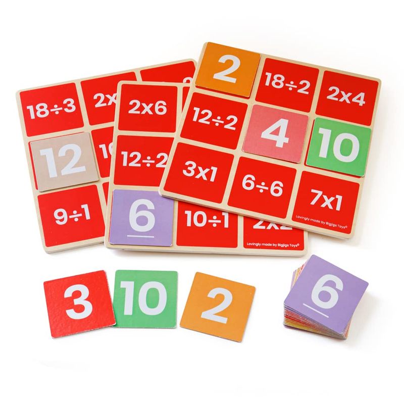 Bigjigs Toys, Maths Bingo Game - Multiply & Divide, Wooden Toys, Maths ...