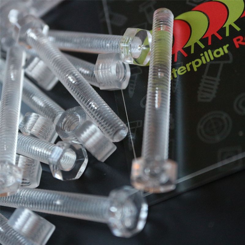 Pack of 30 Transparent Clear Plastic Acrylic M6 x 50mm Nuts & Bolts ...