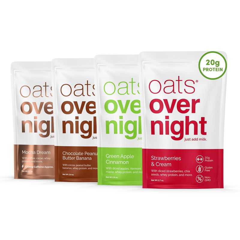 Oats Overnight -Classic Variety Pack High Protein, High Fiber Breakfast ...