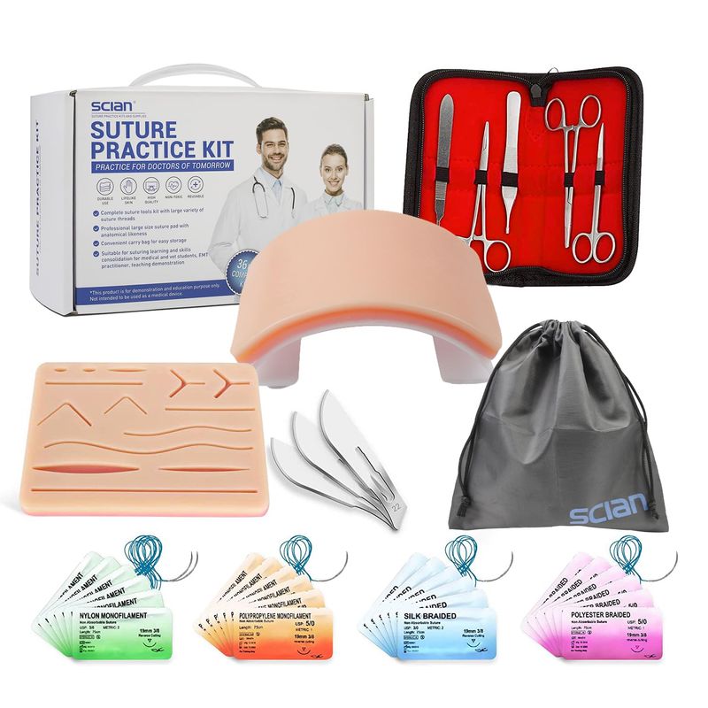 Scian Suture Practice Kit for Medical Students (36 Pcs) Complete Suture ...