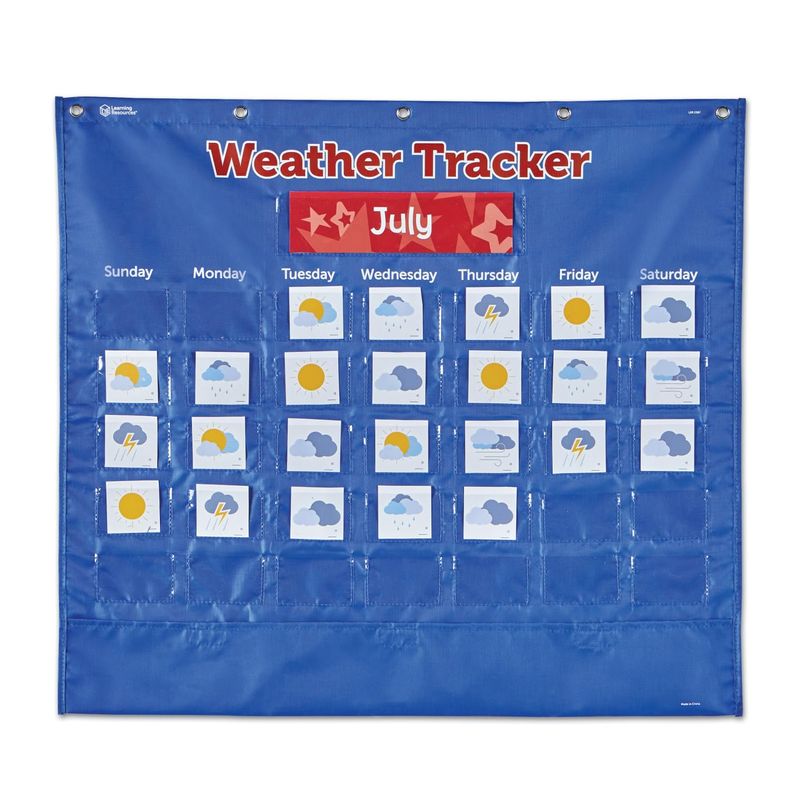 Learning Resources Weather Tracker Pocket Chart, Ages 5+, Learn About ...