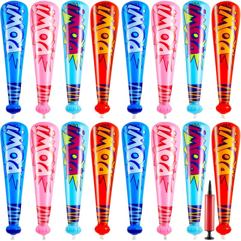 WILLBOND 18 Pcs Pow Inflatable Baseball Bat 20'' Inflatable Toy Bat ...