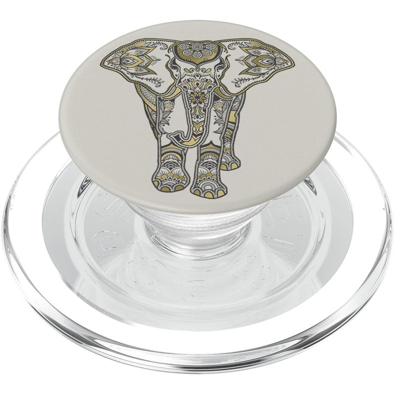 Boho Ornate Elephant Henna Design PopSockets PopGrip for MagSafe ...
