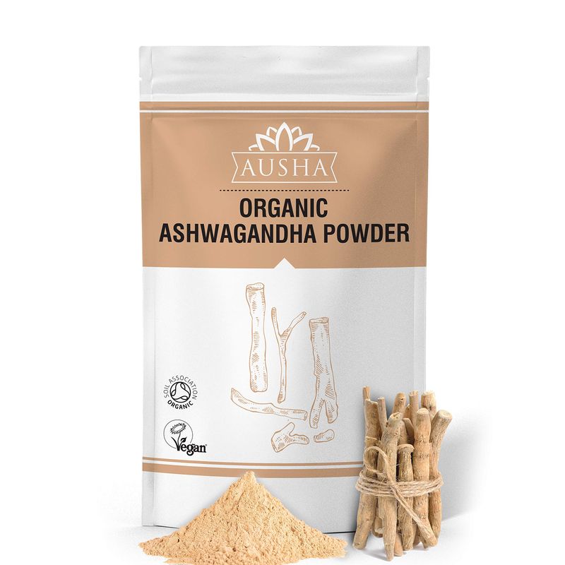 Ausha Organic Ashwagandha Powder - 100g | Stress & Anxiety Relief ...