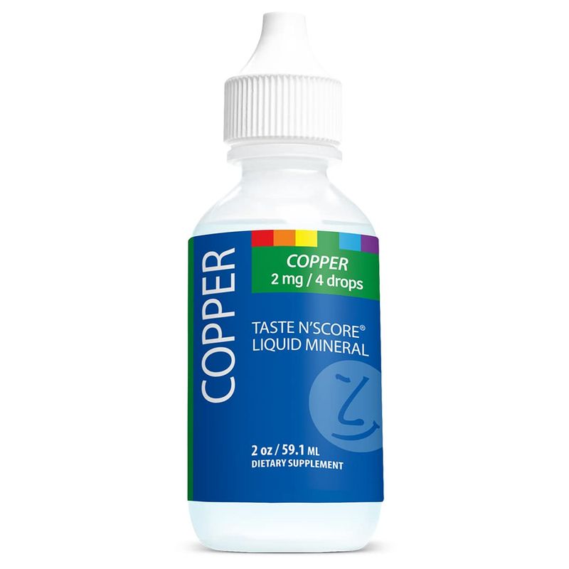 Taste N' Score Copper Liquid Ionic Supplement; 100% Pure; 2 mg; 177 ...