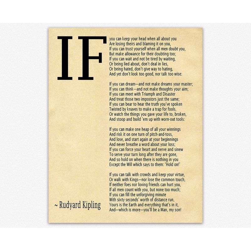IF Poem Art Print IF Poem by Rudyard Kipling Art Print IF Poster If ...