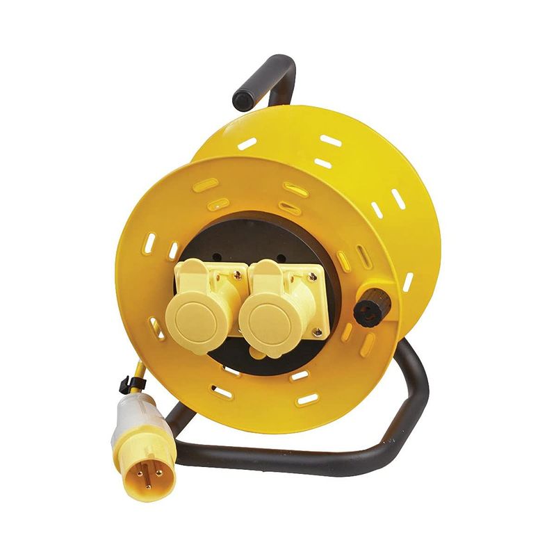 Ex-Pro 2 Gang Open Reel Drum with 25m Extension Cable, 110V 16A, 3 Pin ...