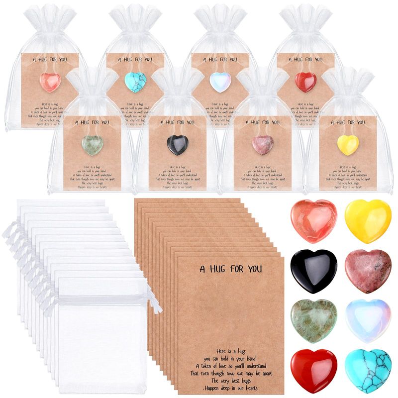 Motiskyy 40 Sets Pocket Hug Token Gift Bulk Hug Cards with Heart Shape ...