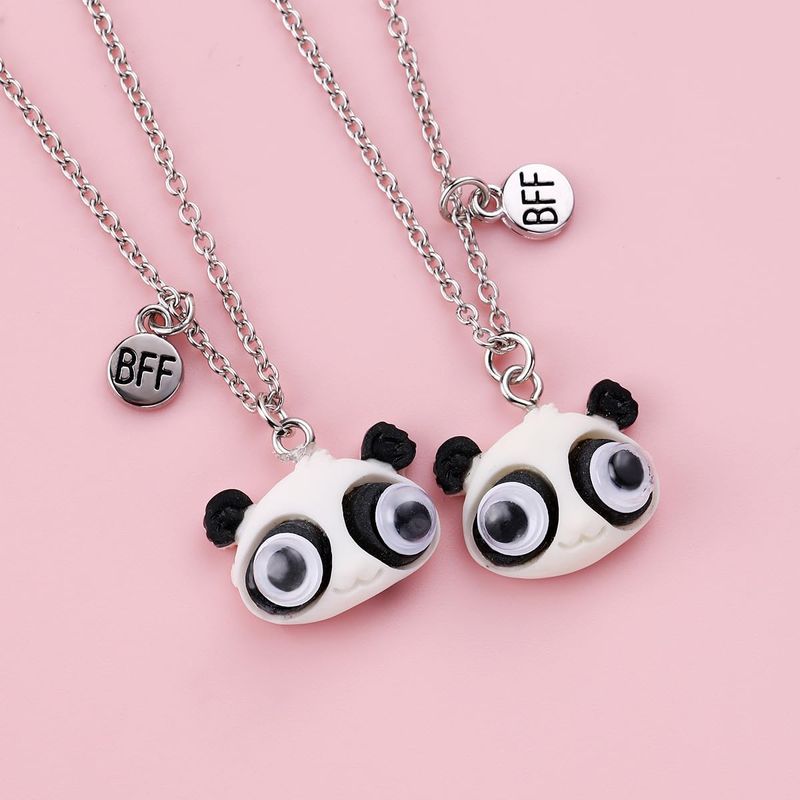 2PCS BFF Necklaces, Cute Panda Head Pendant Chains Necklaces, Best ...