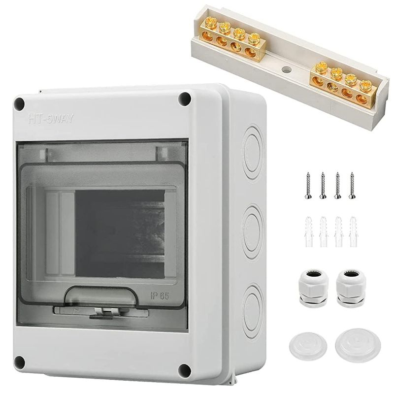 Surface-Mounted Fuse Box, Small Distribution Box, IP65-1 Row, 5 Modules ...