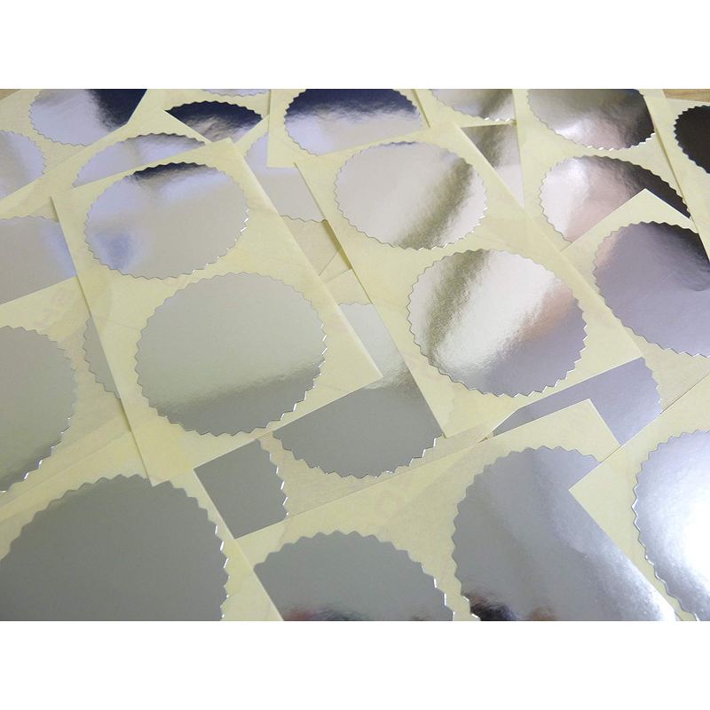 50mm Serrated Edge, Shiny Silver, Certificate Wafer Company Seal Labels ...