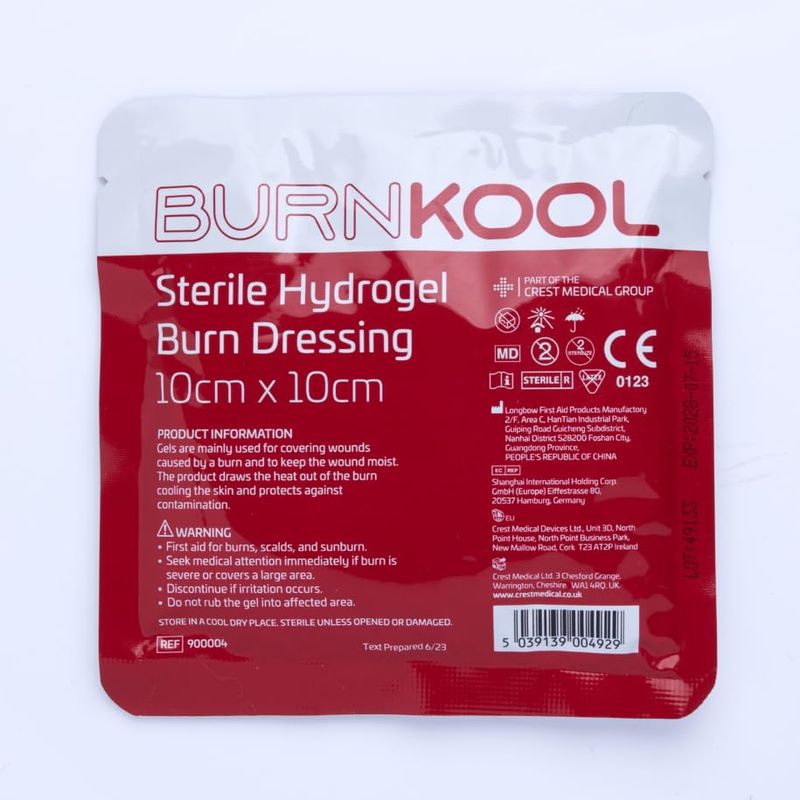 First aid BurnKool Sterile Hydrogel Burn Dressing 10cm x 10cm – Ideal ...