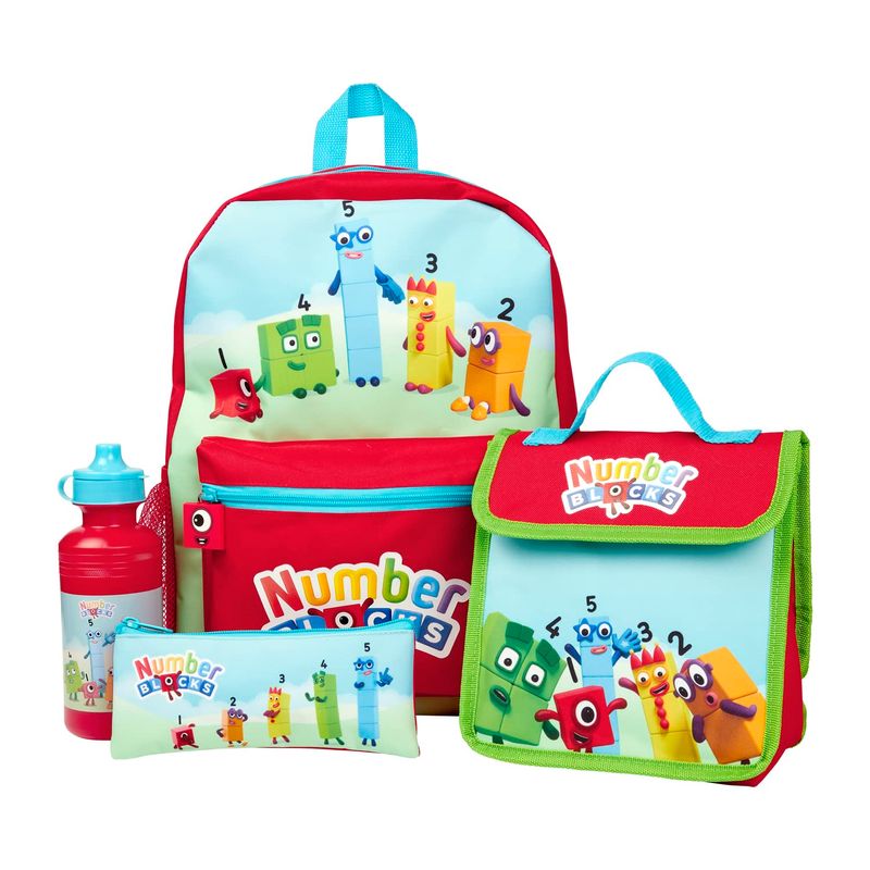 Numberblocks Kids Backpack 4 Piece School Set Including Lunch Bag ...