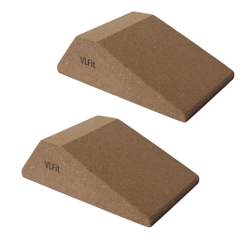 VLFit CORK Squat Wedge Blocks Set of 2 Non-Slip Slant Board Calf ...