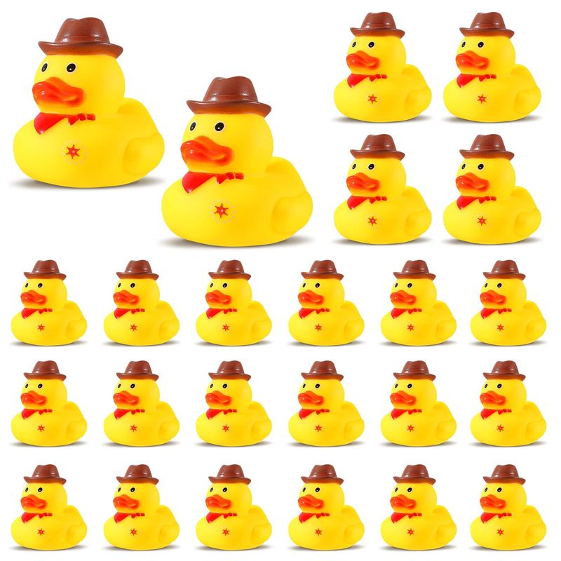 Set of 24 Cowboy Rubber Ducks with Hat Western Rubber Duckies Cowboy ...