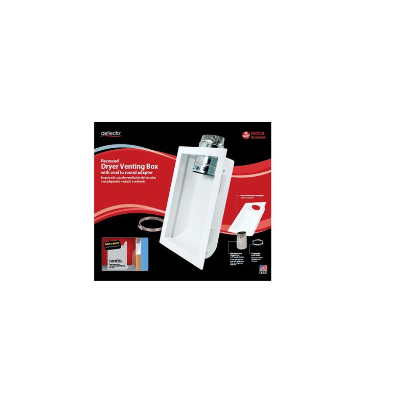 Deflect-O Dryer Venting Box 4" WHT - EveryMarket