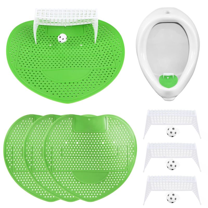 Pack of 4 Football Goal Urinal Screens, Pissoir Insert, Splash Guard ...