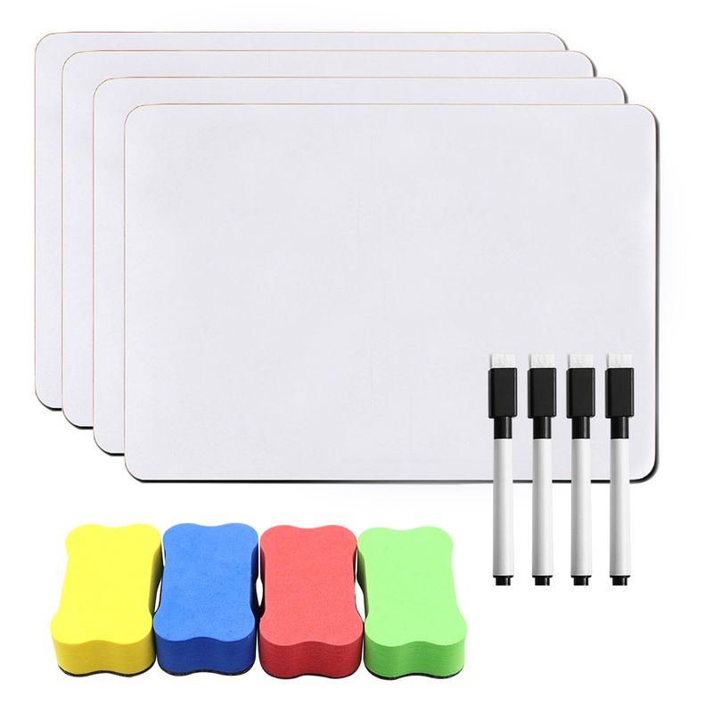 A4 Whiteboard, Mini Whiteboard Double-Sided Small Whiteboard with 4 Dry ...