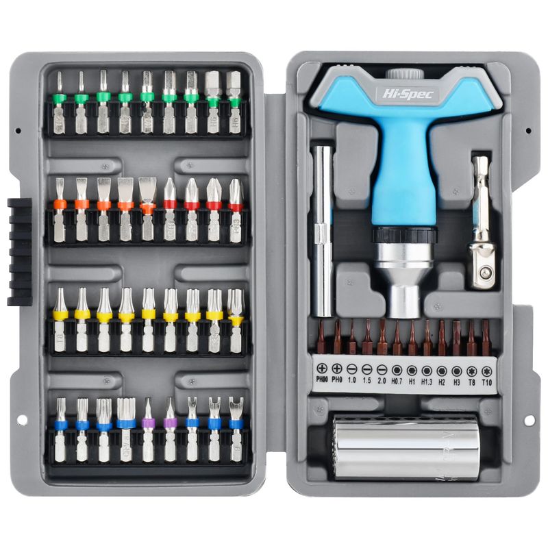 Hi-Spec 52pc Multi Screw Driver Bit Set and Universal Self Adjusting ...