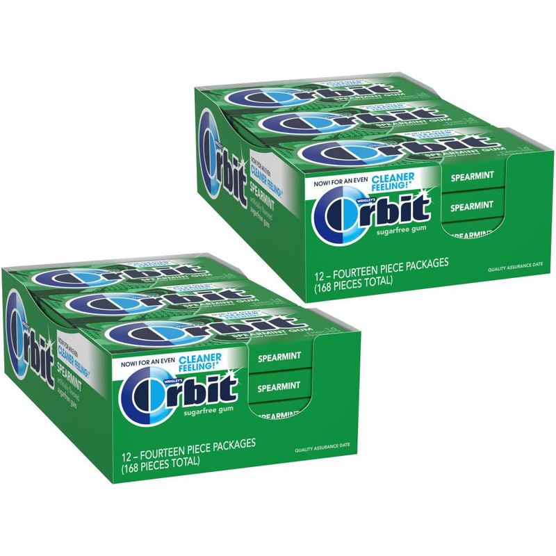 Orbit Sugarfree Gum Spearmint, 14-Piece Packs (Pack of 24) - Online ...